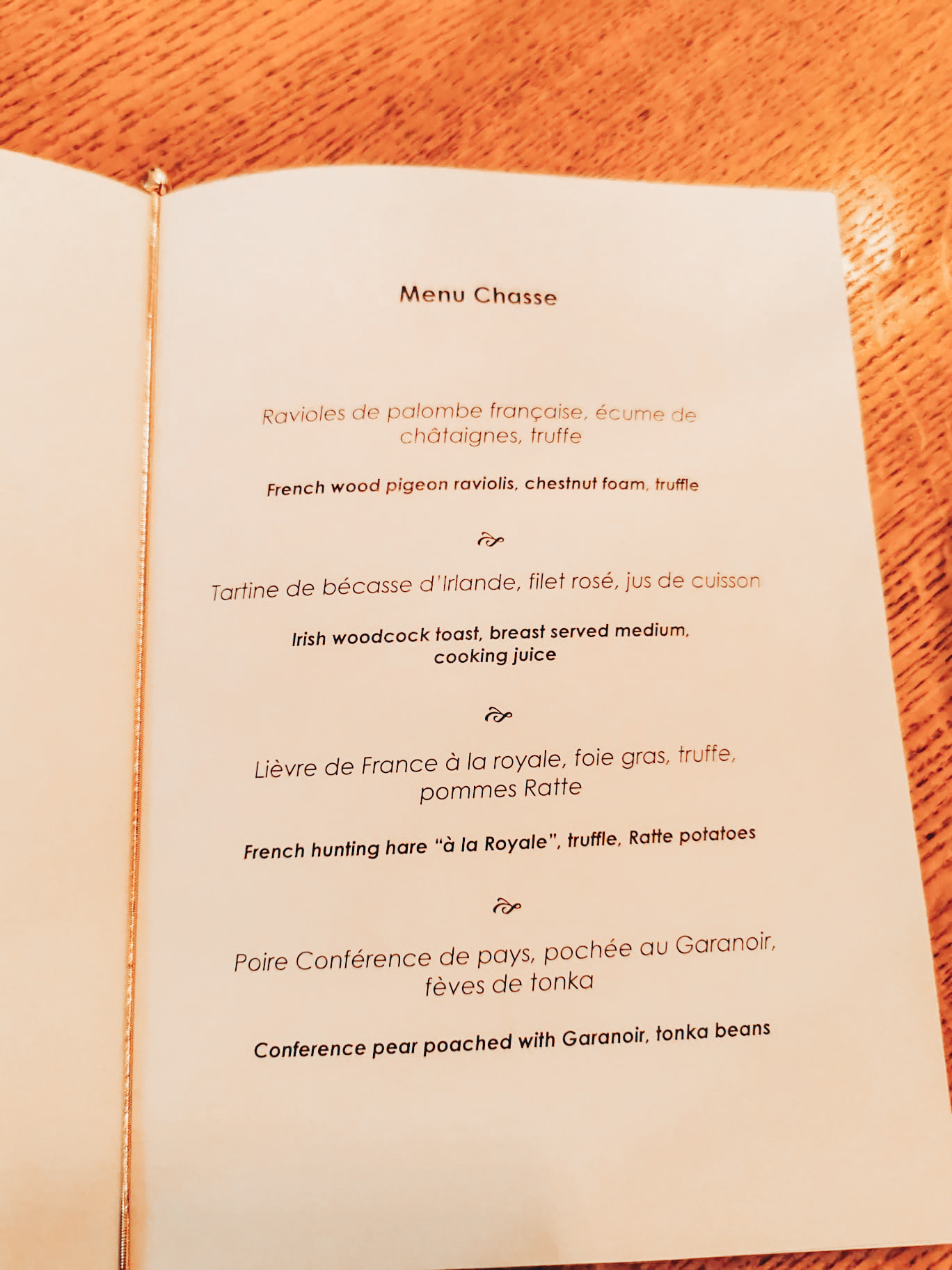 Fall Game Menu At Geneva's Famous Le Chat-Botté Restaurant At Beau ...